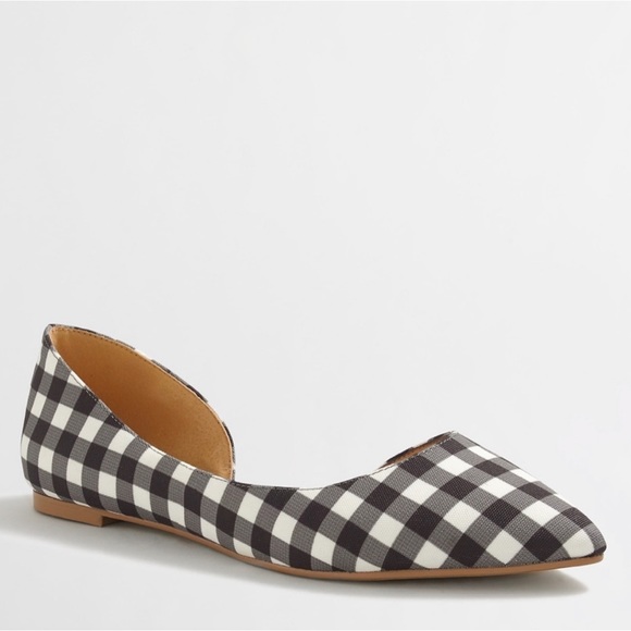 J. Crew | Shoes | J Crew Gingham Black And White Dorsay Flats | Poshmark